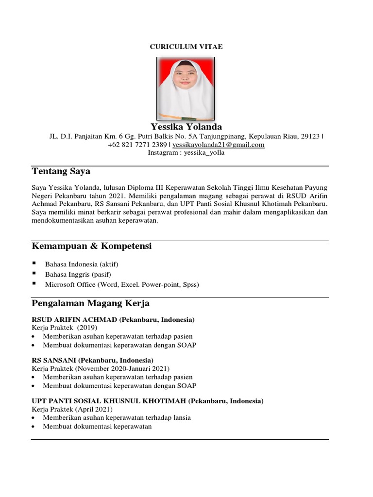 CV Yessika Yolanda | PDF
