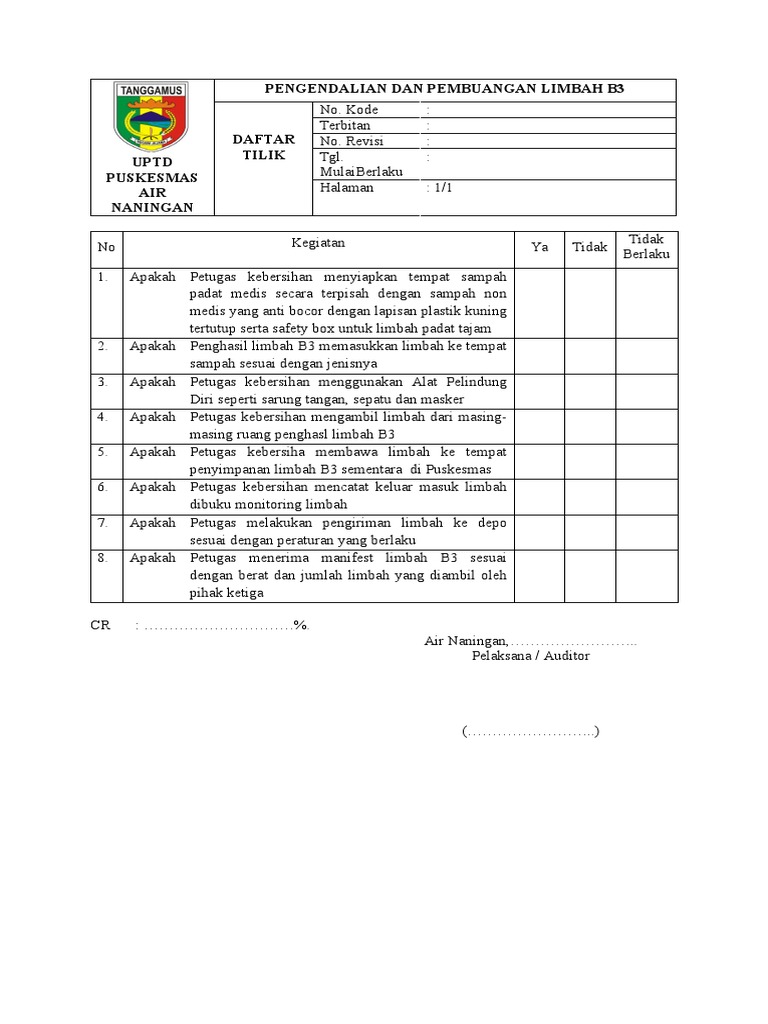 Format Daftar Tilik | PDF