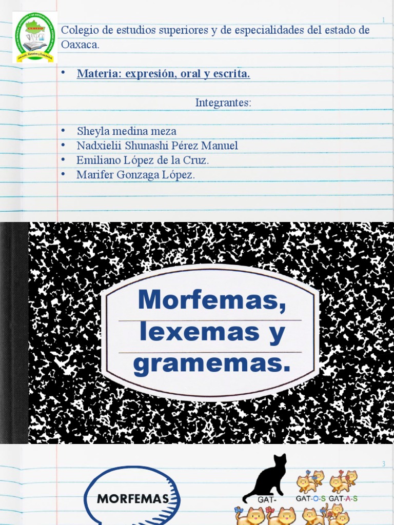 Morfemas, Gramemas, Lexemas-1 Eqipo Marifer | PDF | Numero Gramatical ...
