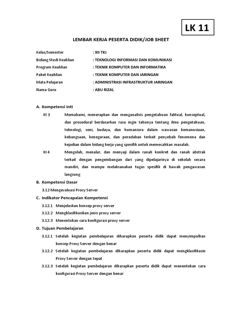 LK 11 Dan 12 Format LKPD Dan Modul Ical | PDF
