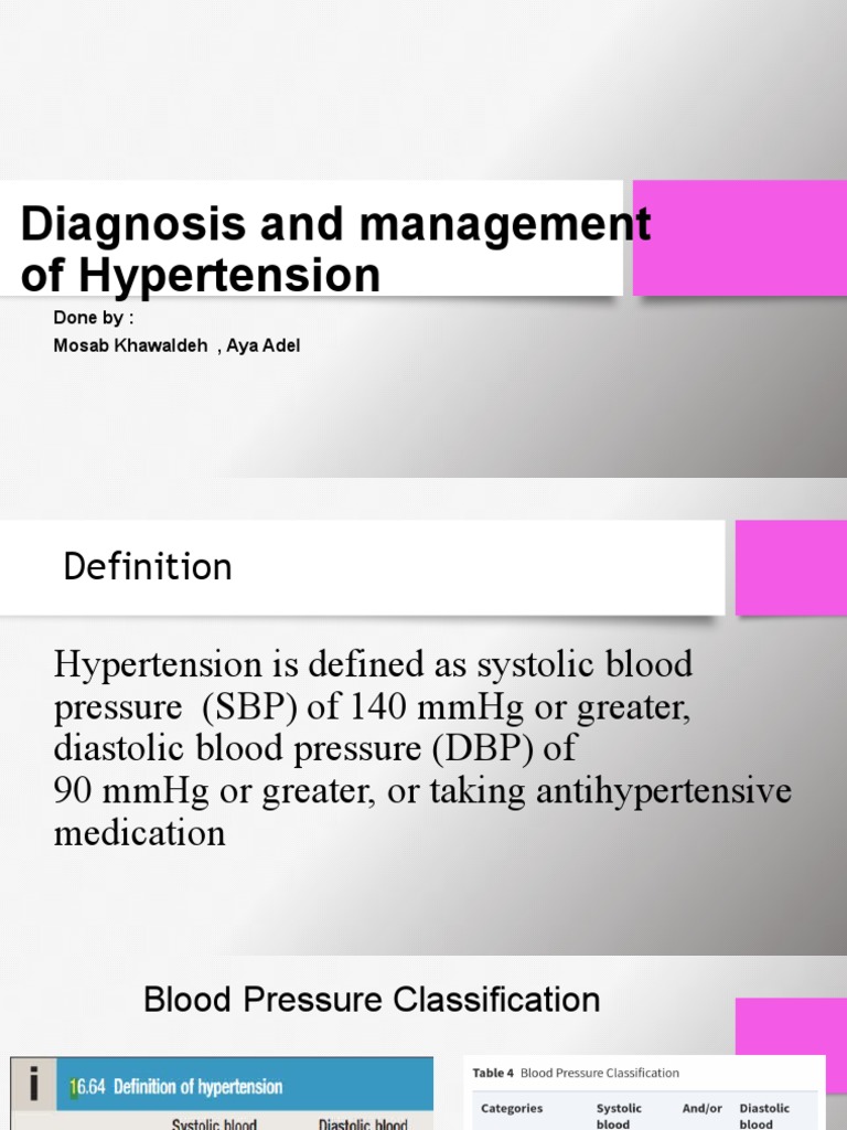 Diagnosis and Management of Hypertension | PDF | Hypertension | Dash Diet