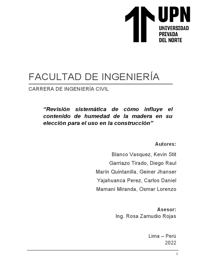 T2 - Informe + Introduccion | PDF | Madera | Agua