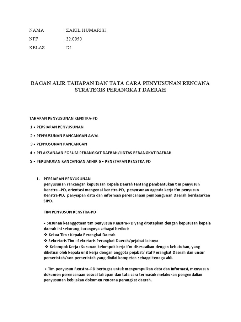 Bagan Alir Tahapan Dan Tata Cara Penyususnan Renstra Perangkat Daerah | PDF Bagan Alir Tahapan Dan Tata Cara Penyususnan Renstra Perangkat Daerah | PDF