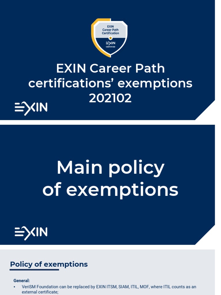 Exemptions EXIN | PDF | Business | Information Management