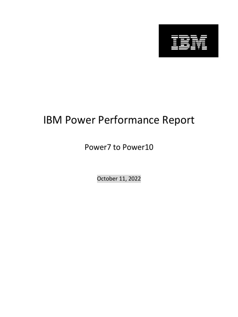 IBM Power Systems Performance Report | PDF | Cpu Cache | Central Processing Unit
