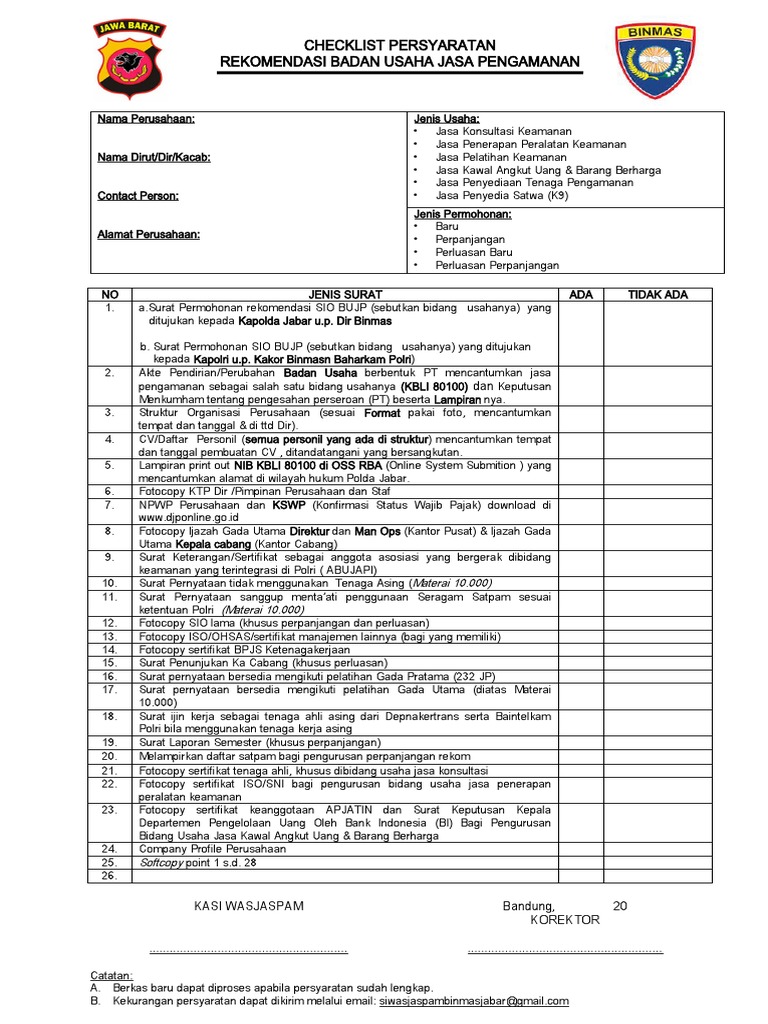 Persyaratan Perpanjangan Sio Bujp | PDF