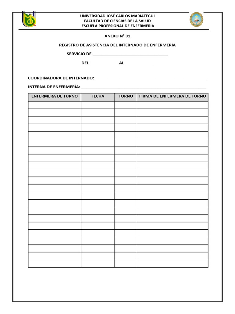 Hola de Asistencia Int Enf 2021 | PDF | Negocios