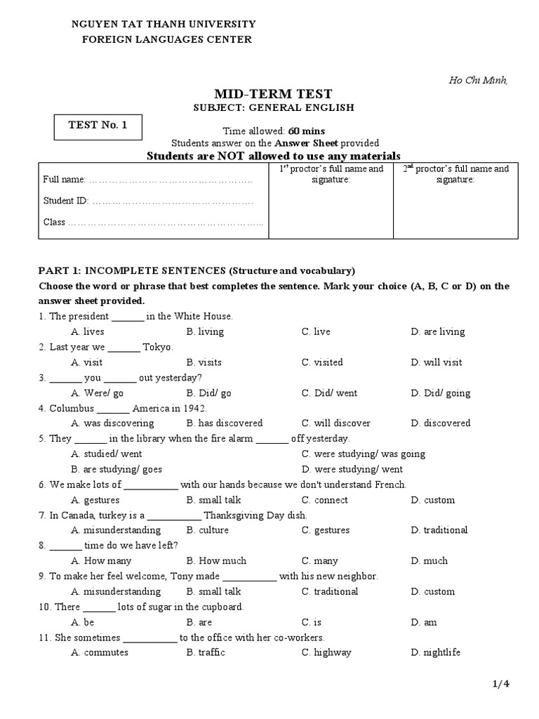 TATQ - 2 - Sample | PDF | Spelling | Linguistics