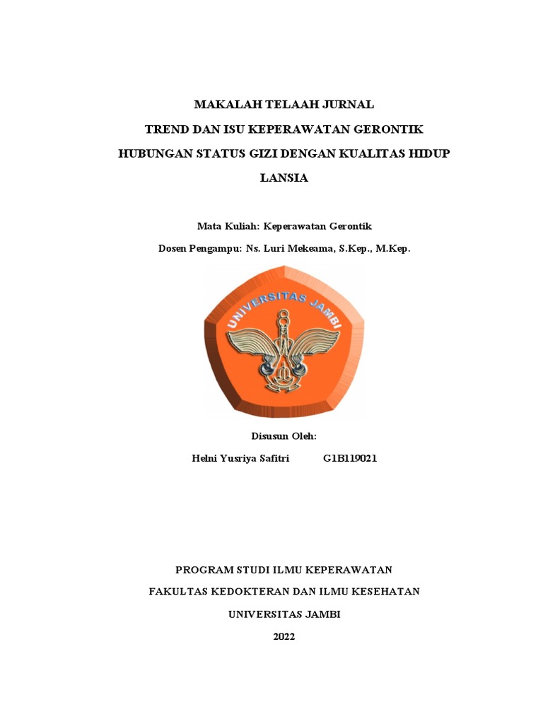 G1B119021 - Helni Yusriya Safitri - Makalah Telaah Jurnal Gerontik ...