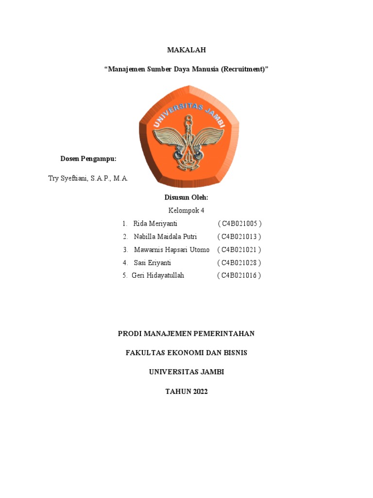 Makalah MSDM Kel-4 Recruitment | PDF
