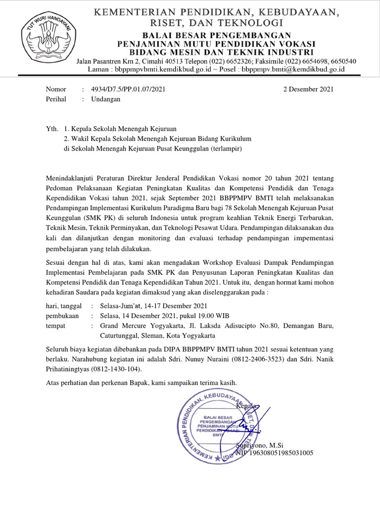 Undangan Workshop PIP | PDF