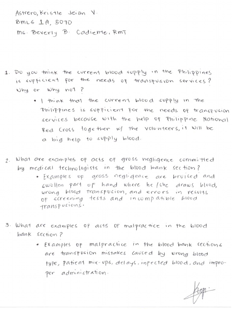 Astrero - 5070 - Activity V The Philippine Blood Bank Law | PDF