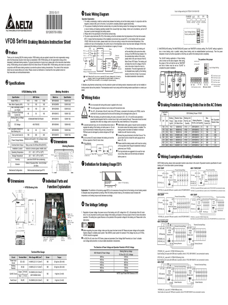VFDB-4110-4160-4185 I en 20101011 | PDF | Electric Motor | Resistor