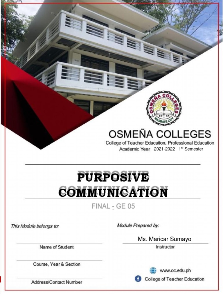 Ge 05 - Final Module - 2021 2022 | PDF | Memorandum | Paragraph