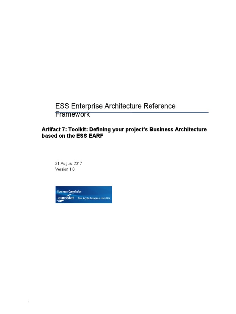 ESS - Enterprise Architecture Reference Framework - Version 1.0 - A6 - Business Architecture ...