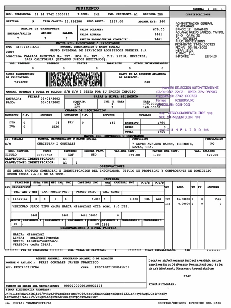 Pedimento Eclipse 95 | PDF | Seguridad nacional
