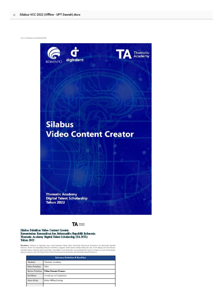 Silabus Content Creator August | PDF | Seni
