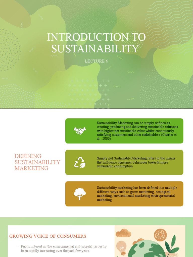 Introduction To Sustainability - Lecture 6 | PDF | Marketing | Consumerism