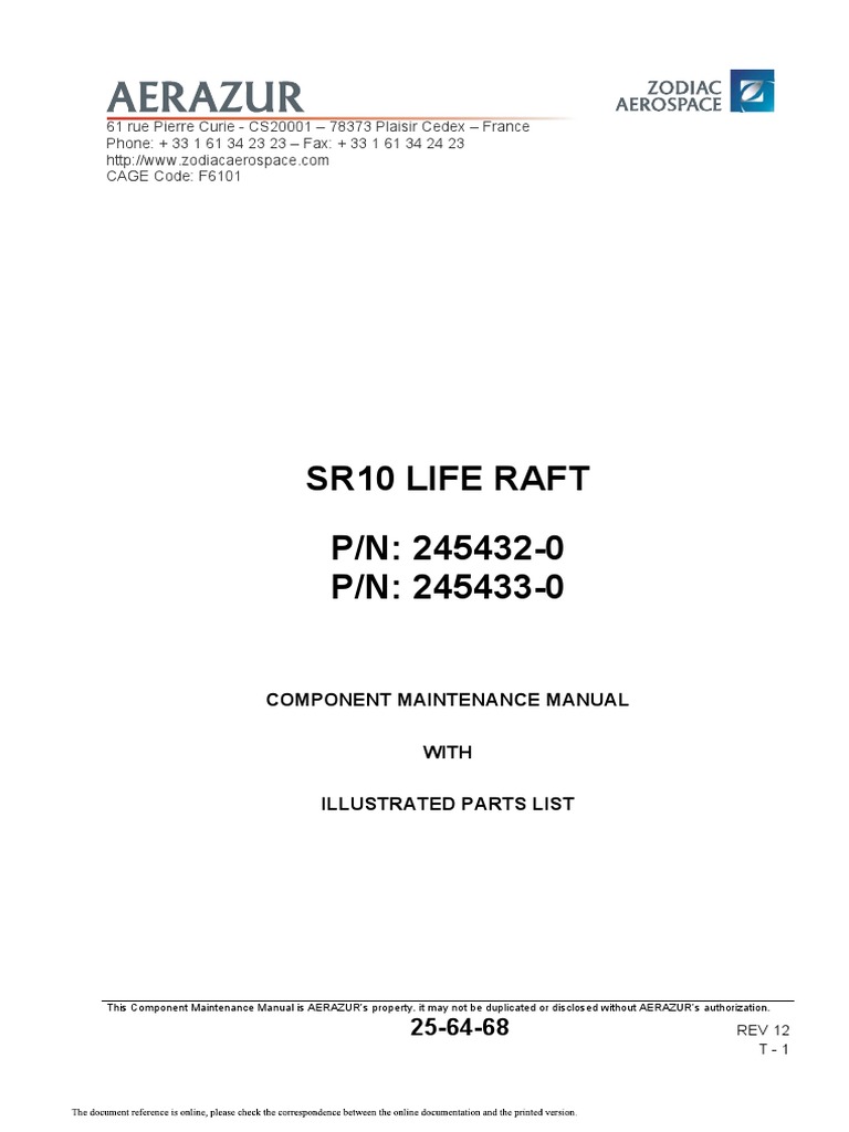 Liferaft SR10 1 | PDF | Valve | Leak