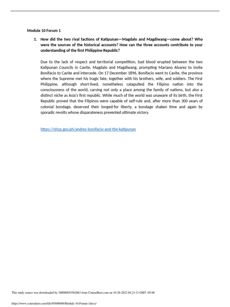 Module 10 Forum 1 | PDF