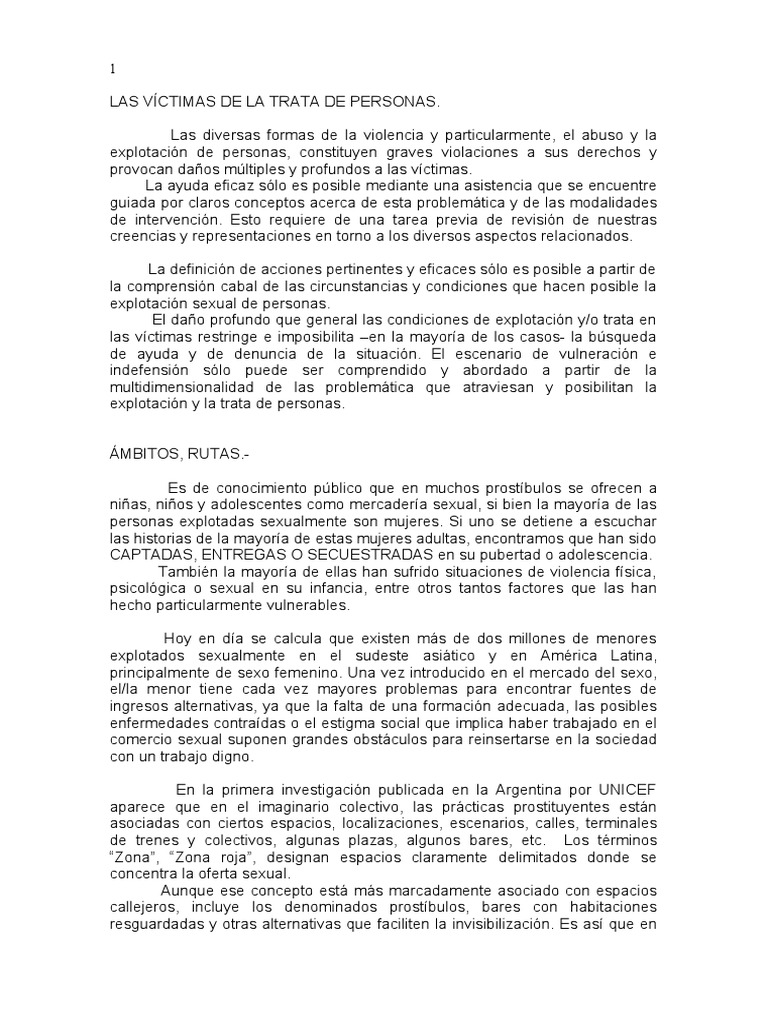 Víctimas de Trata de Personas: Realidad y Riesgos | PDF | Trata de ...