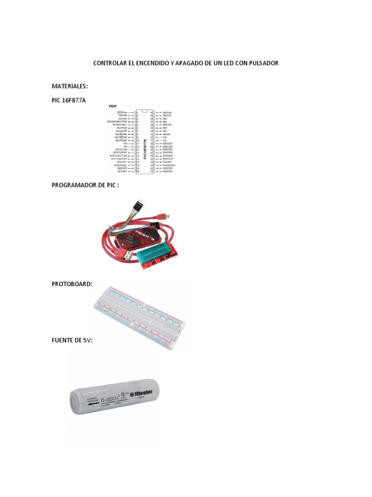Controlar El Encendido y Apagado de Un Led Con Pulsador | PDF
