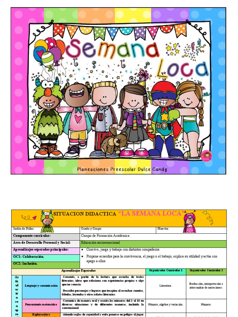 Actividades para la Semana Loca Infantil | PDF | Aprendizaje ...