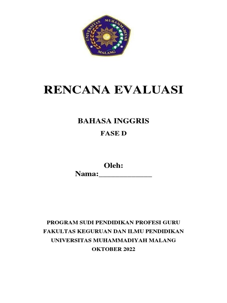 LK Rencana Evaluasi - Example | PDF