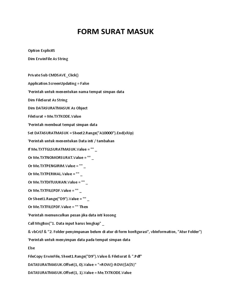 Project Code Form Surat Masuk | PDF | Computer Programming | Software Engineering