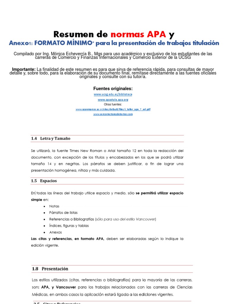 Resumen APA 7ma Edición | PDF | Caso de carta