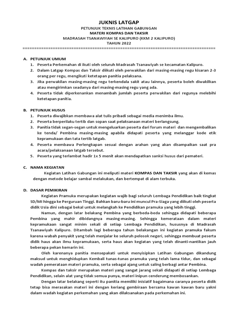 Juknis Latgap KKM 2 Kalipuro | PDF