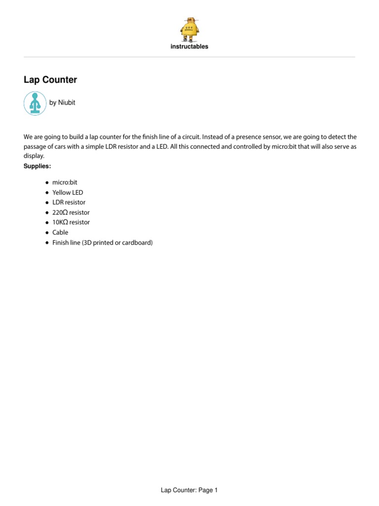 Lap Counter | PDF | Resistor | Equipment