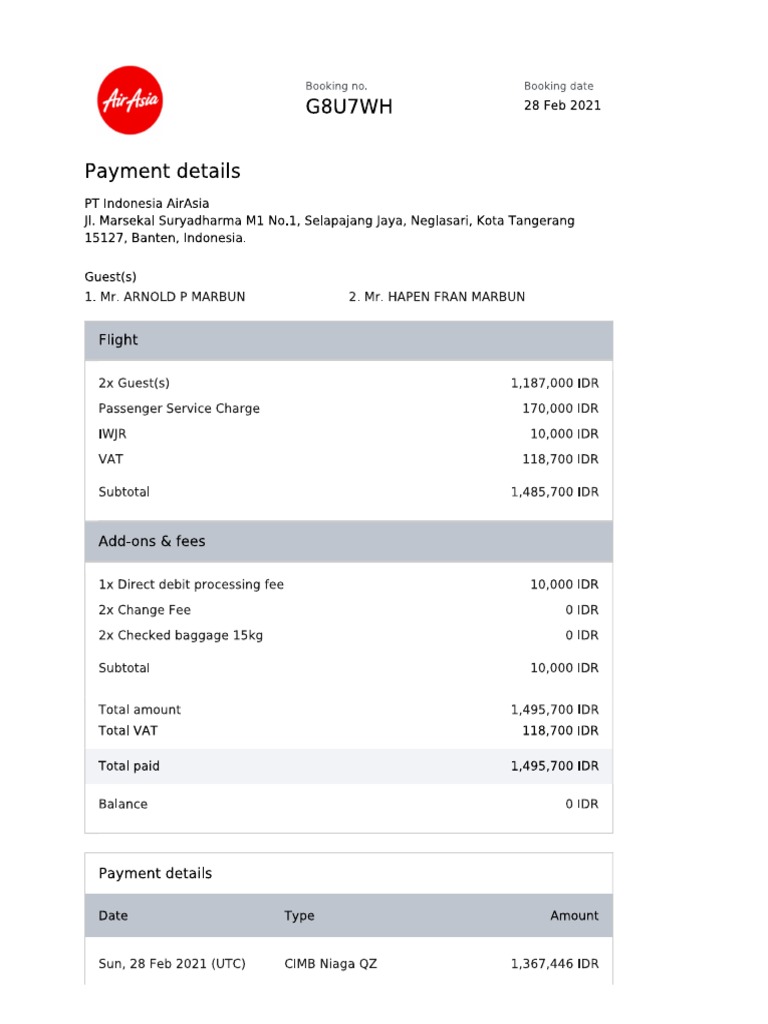Invoice Tiket | PDF