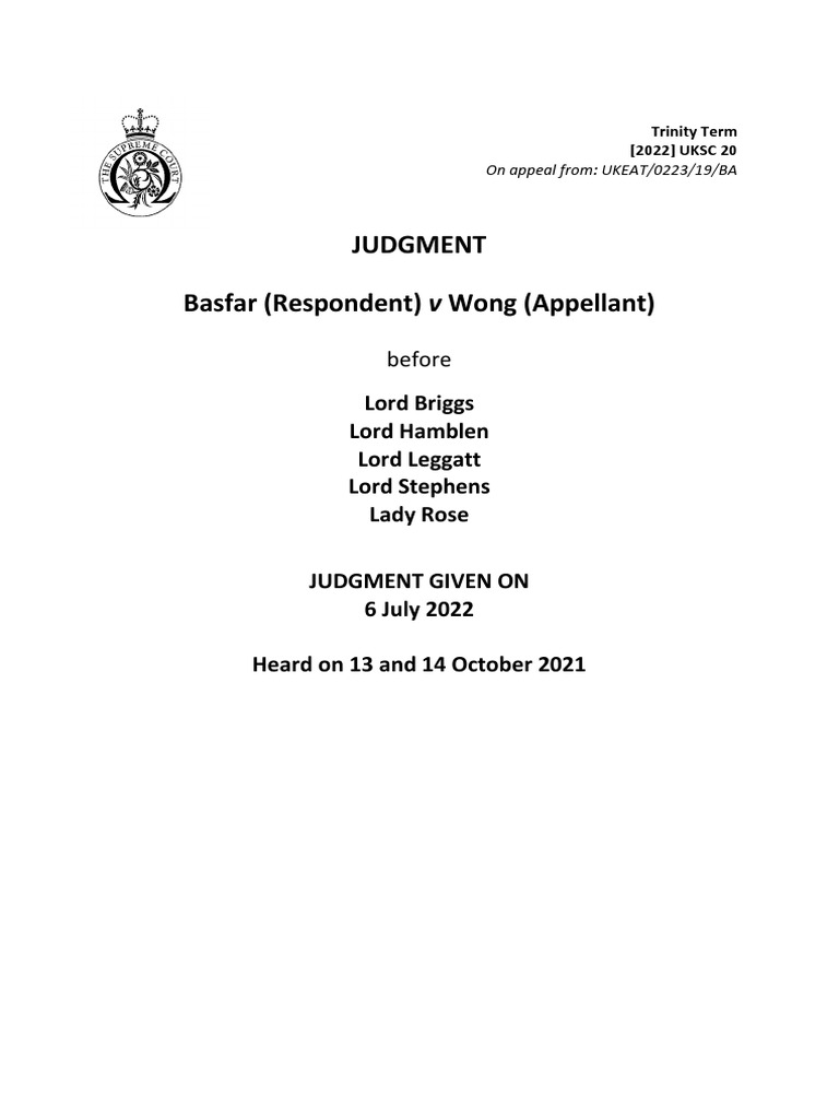 Basfar v Wong: Diplomatic Immunity Appeal | PDF | International Law ...