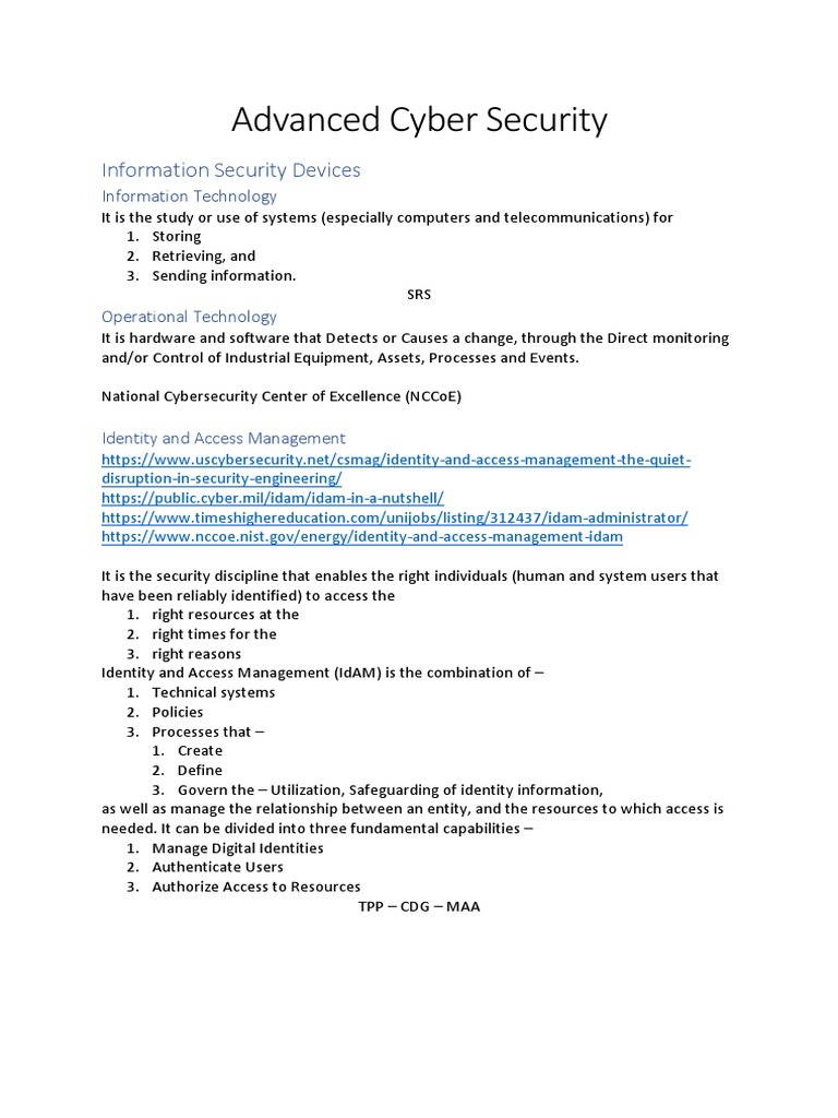 Advanced Cyber Security Guide to Identity and Access Management | PDF | Security | Computer Security