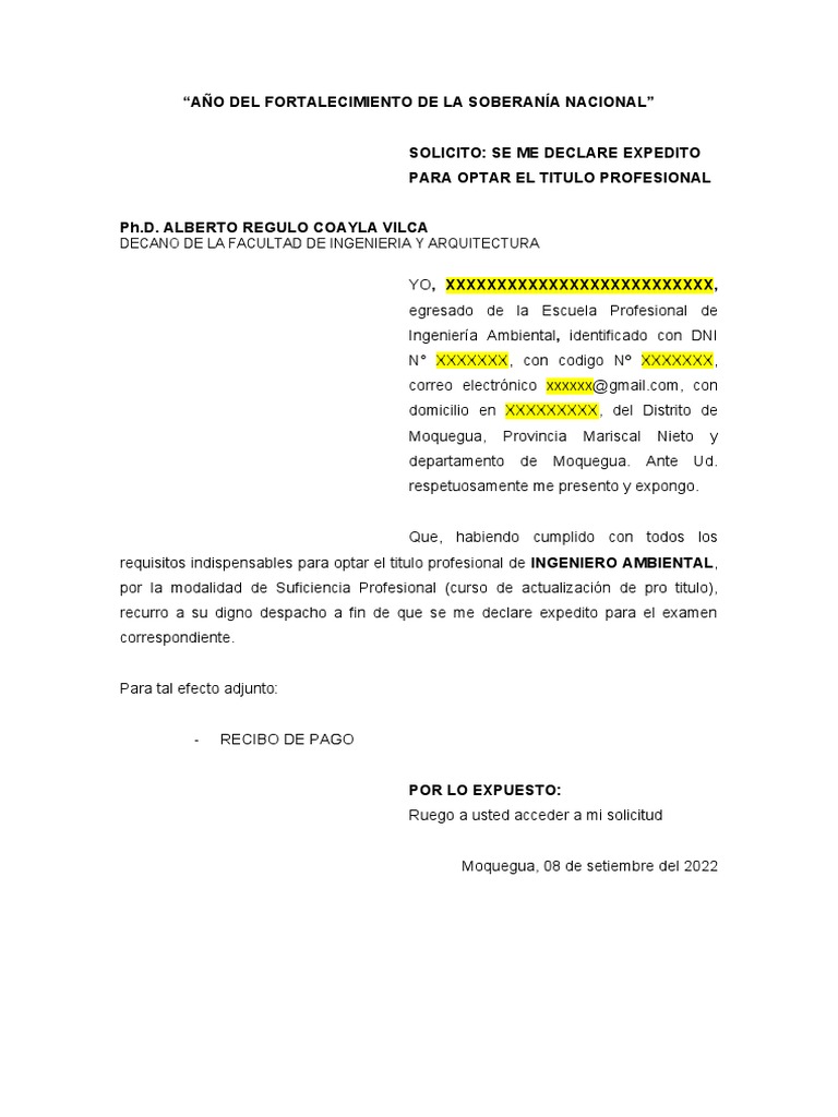 Solicitud de Expedito UJCM | PDF