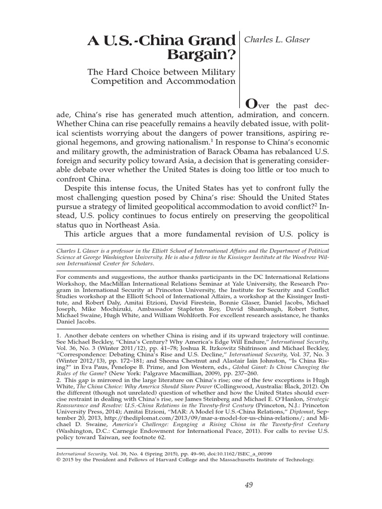 China - US Grand Bargain | PDF | Grand Strategy | South China Sea