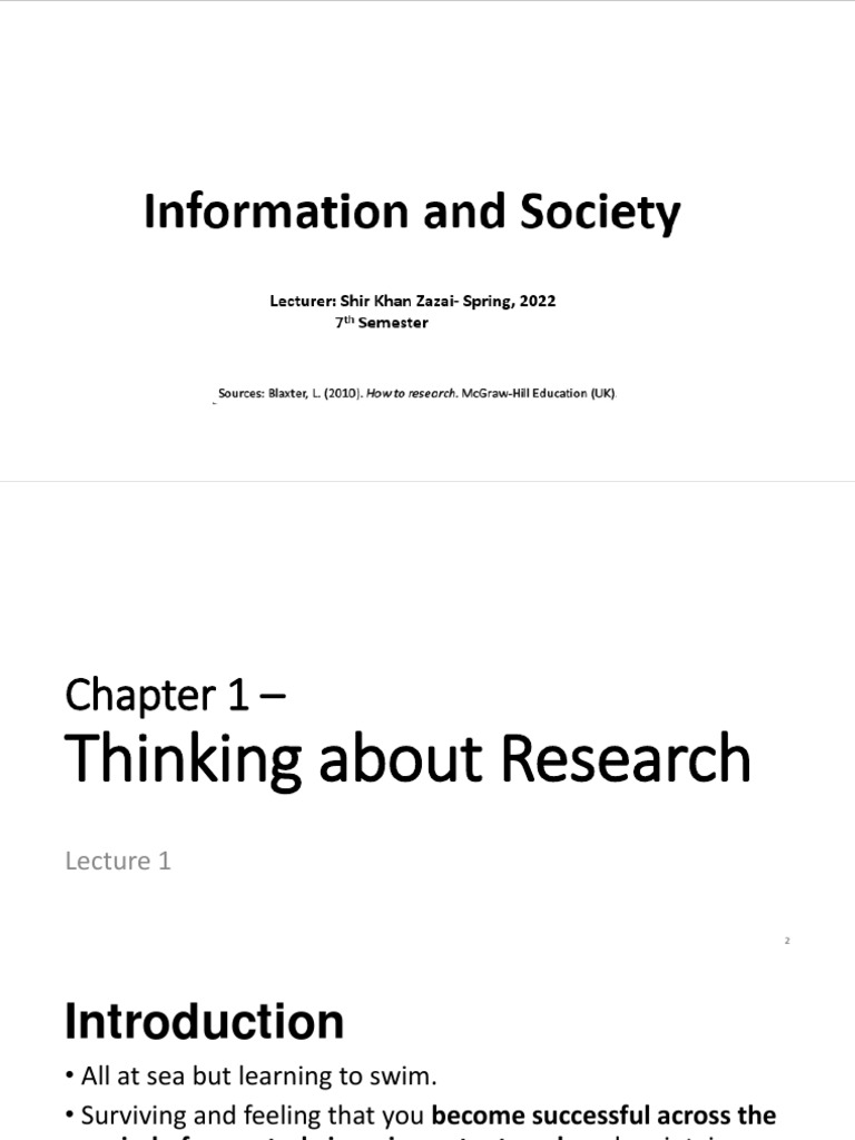 Lecture 1 Chap1 Pdf Thesis Knowledge 