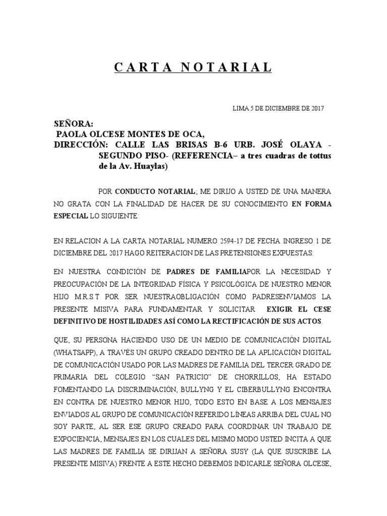 Carta Notarial 14 | PDF | Etica Aplicada | Justicia