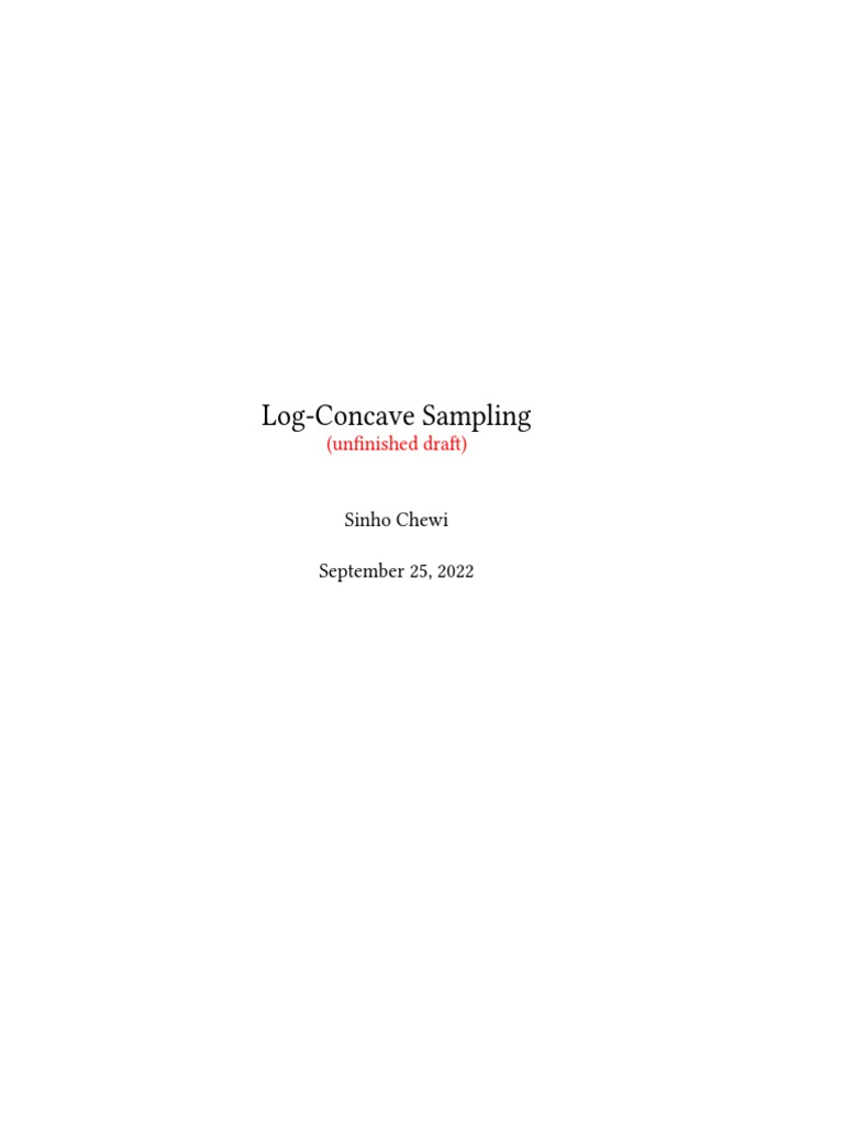 Log-Concave Sampling | PDF | Stochastic Differential Equation ...