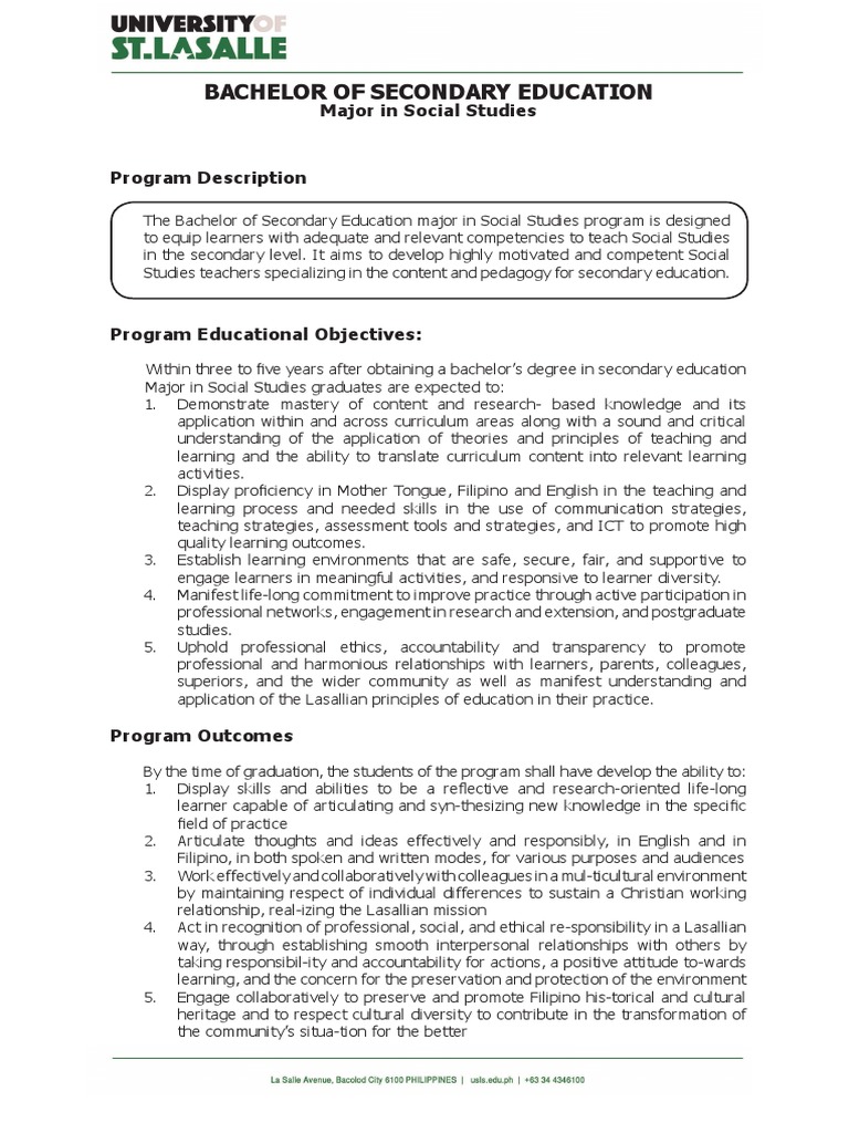 8.BSEd Major in Social Studies | PDF | Teaching Method | Social Sciences