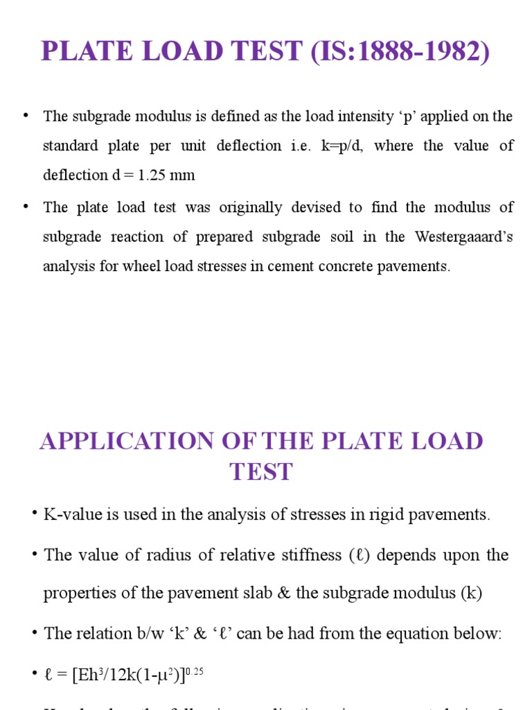 Plate Load Test for Subgrade Modulus | PDF | Young's Modulus | Road Surface
