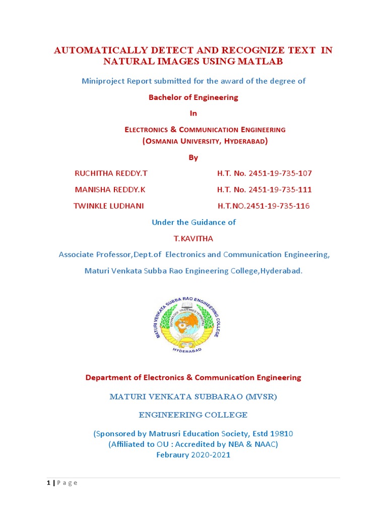 Mini Project Documentation | PDF | Optical Character Recognition | Computing