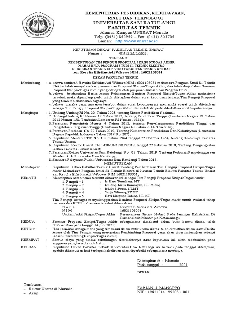 SK Penetapan Proposal | PDF