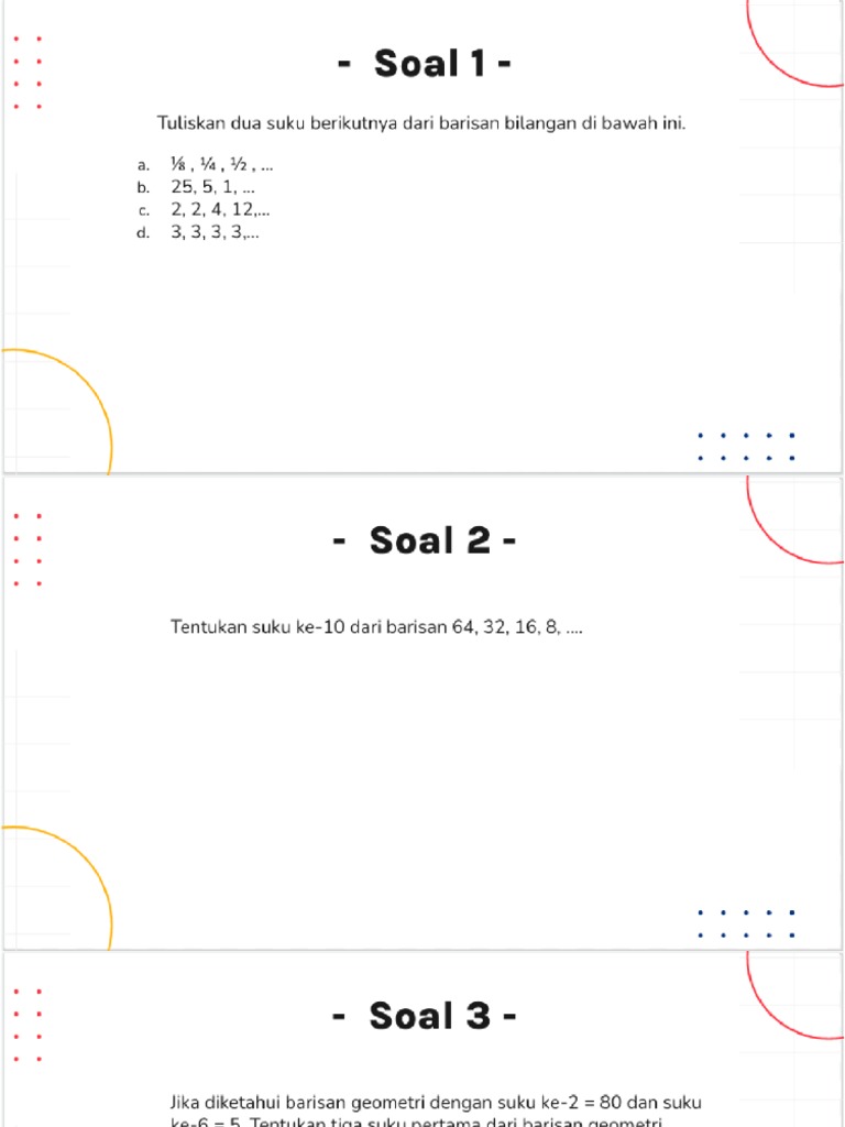 Latihan Contoh Soal Barisan Geometri | PDF