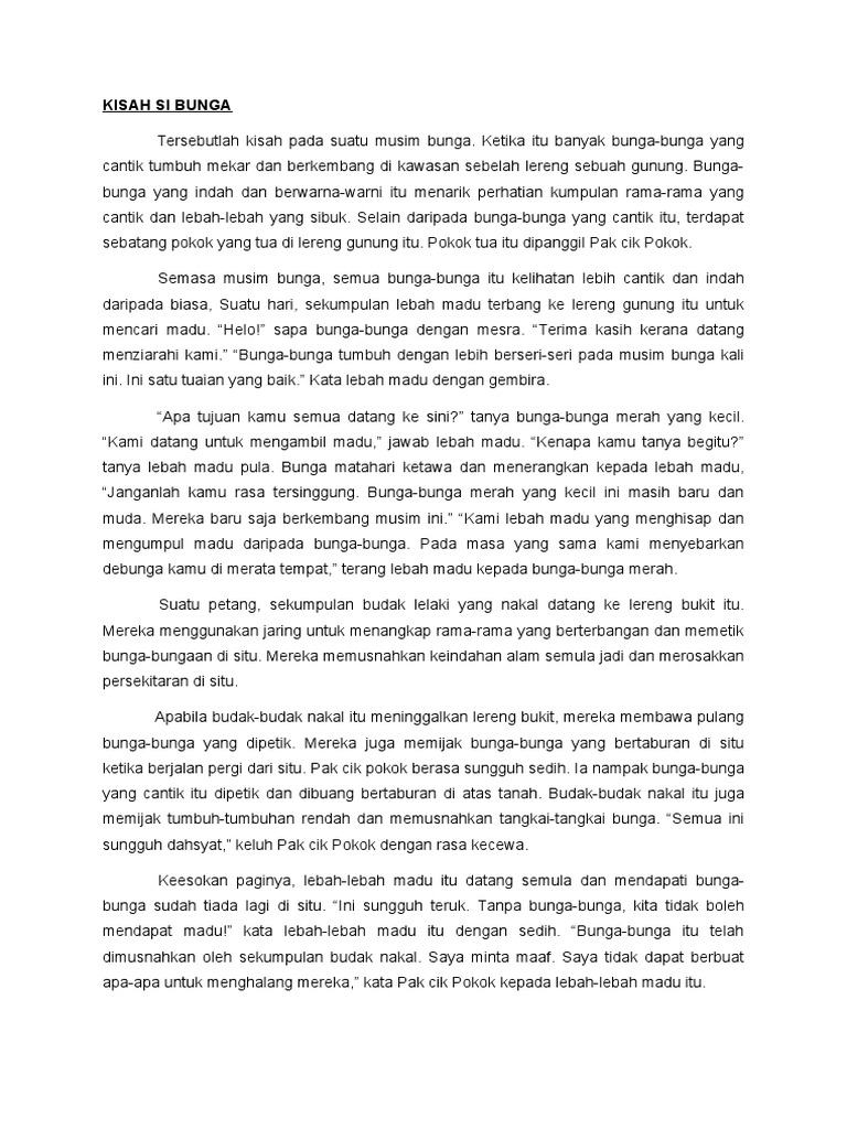 Kisah Si Bunga | PDF