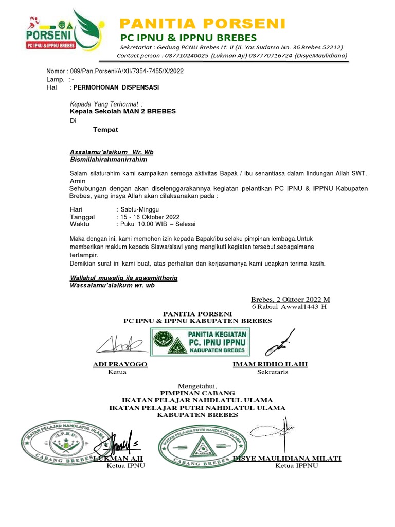Surat Dispen | PDF
