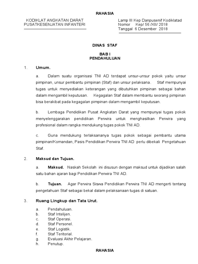 Hanjar Dinas Staf | PDF