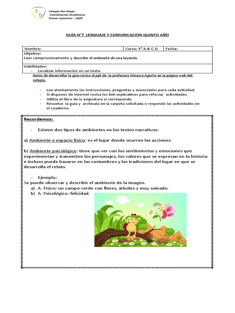 5° GUIA 7 La Leyenda | PDF | Leyendas | Narración