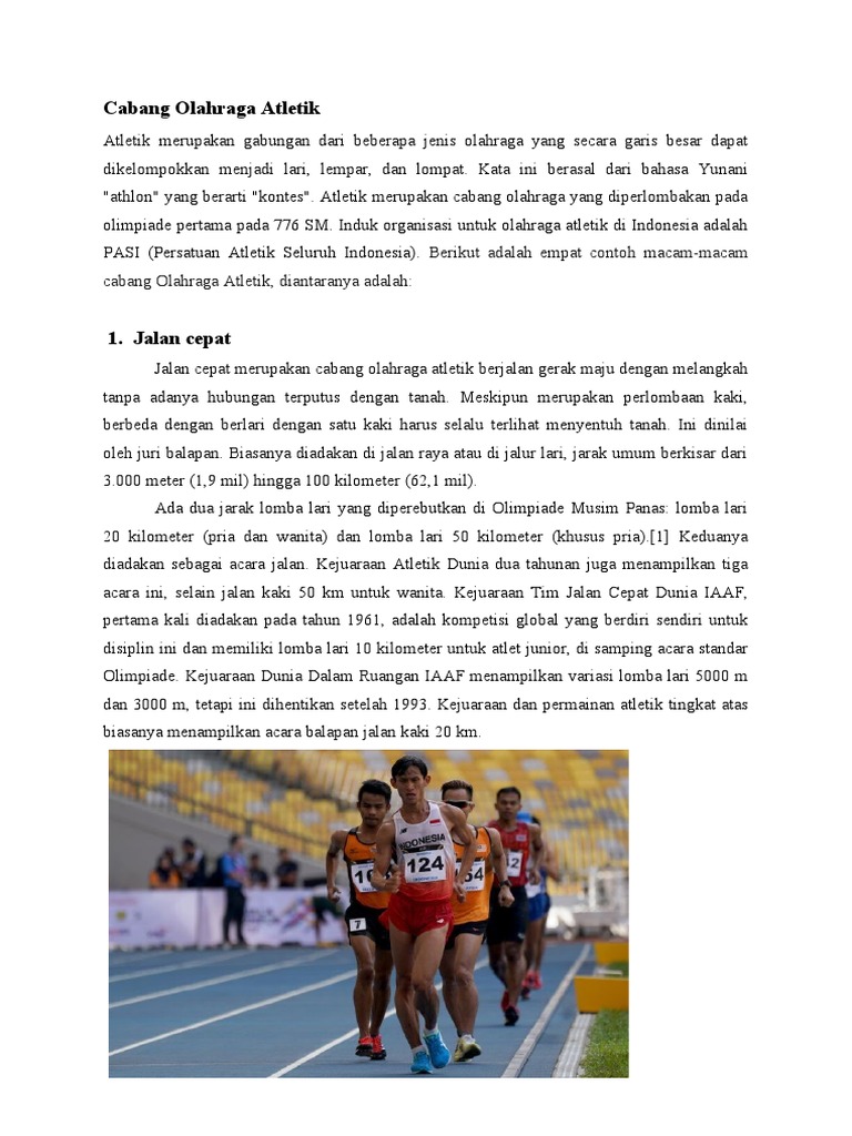 Cabang Olahraga Atletik | PDF